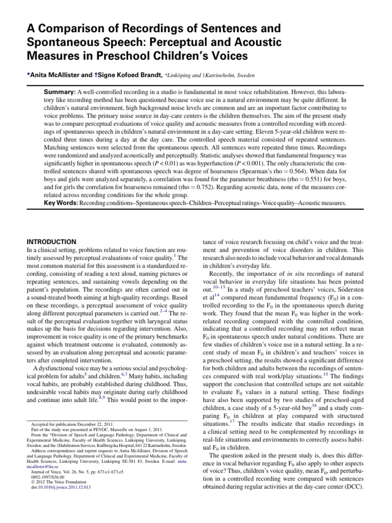 A Comparison of Recordings of Sentences and Spontaneous Speech - 2012 ...