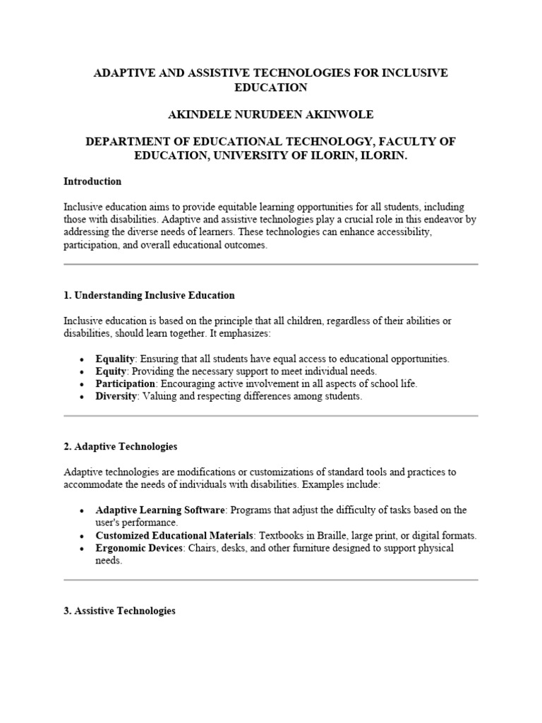 Material For Inclusive Education 4b | PDF | Accessibility | Human Communication