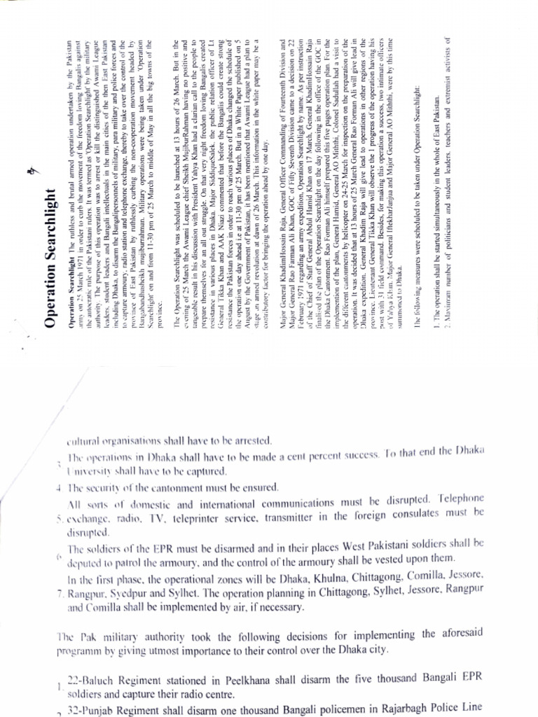 Operation Searchlight | PDF | Pakistan