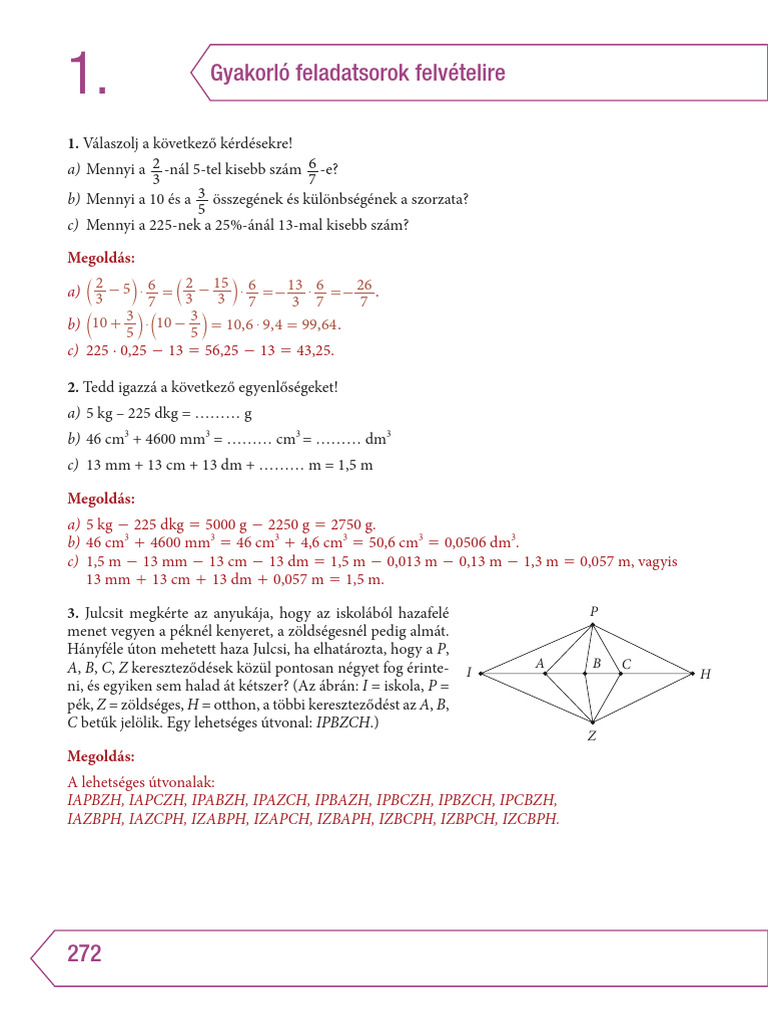 Matematika 8 TK - Felveteli - Megoldások - Kicsi | PDF