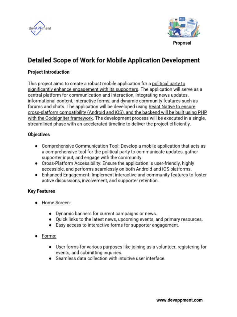 Political Party App Development Plan | PDF | Mobile App | Ios
