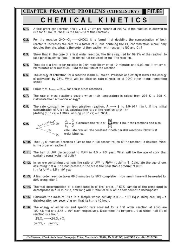 Cpp-Chemical Kinetics-Pkd - Arg - DJ | PDF | Reaction Rate | Chemical ...