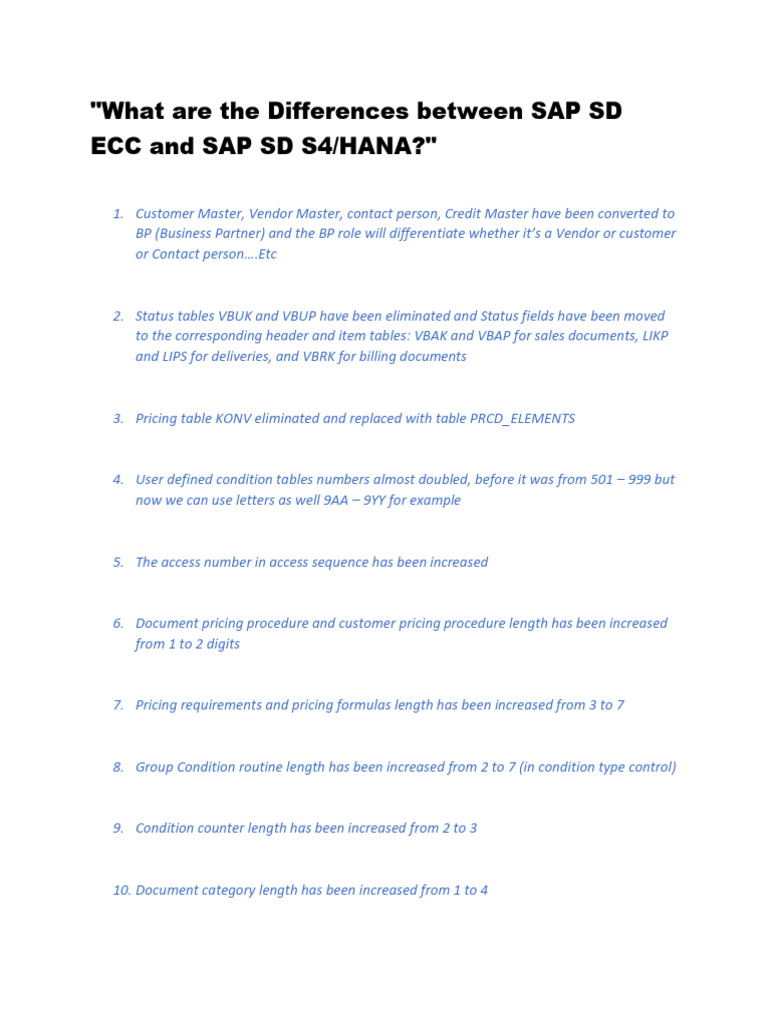 SD ECC Vs S4 | PDF | Pricing | Business
