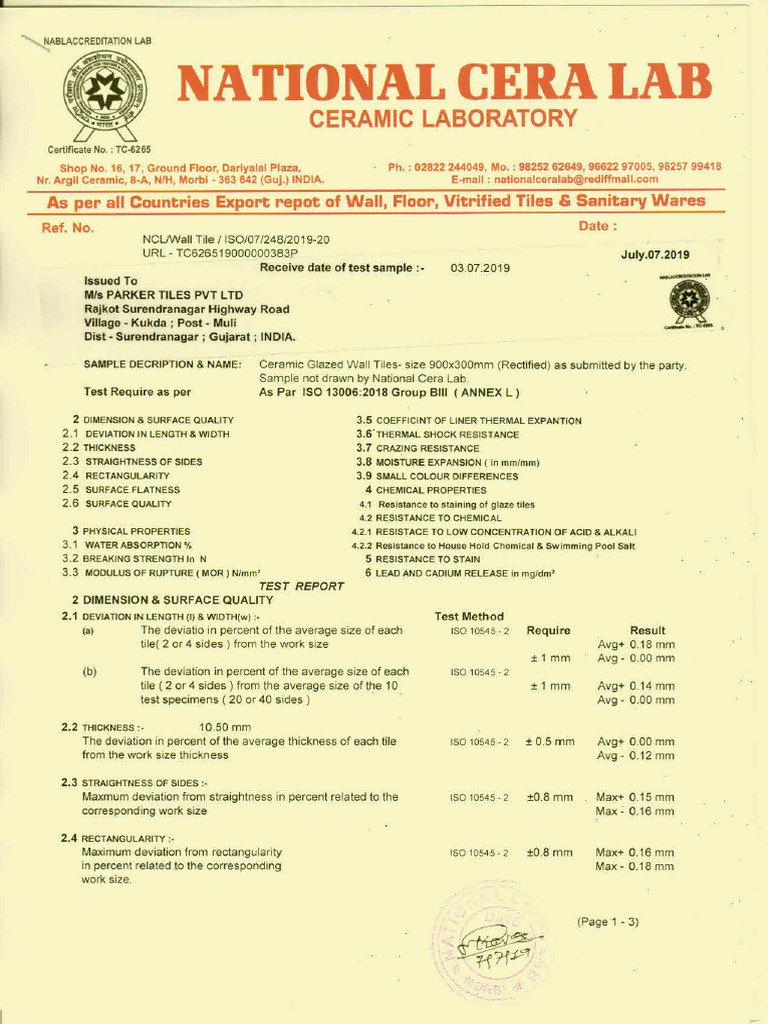 NATIONAL CERA LAB REPORT - 300x900 | PDF