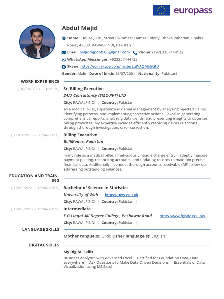 Majid Resume | PDF | Data | Statistics