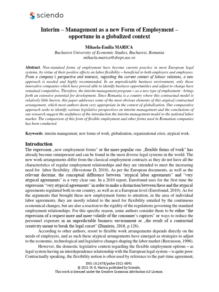 Interim - Management As A New Form of Employment | PDF | Employment ...