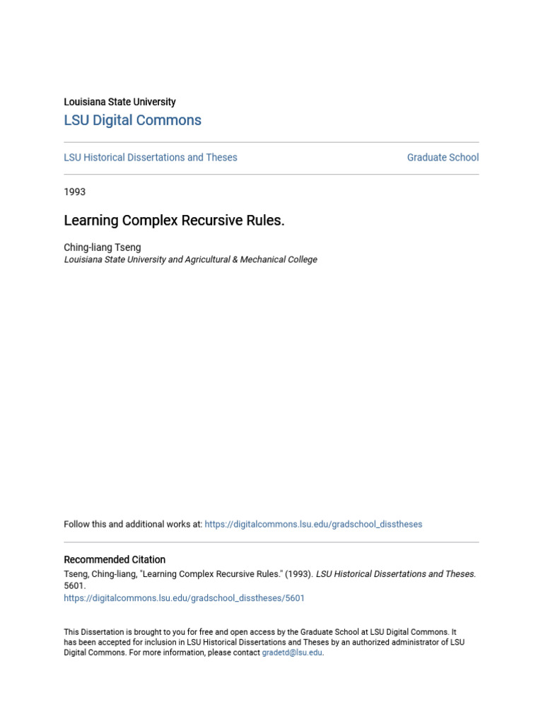 Learning Complex Recursive Rules Pdf Thesis Algorithms 