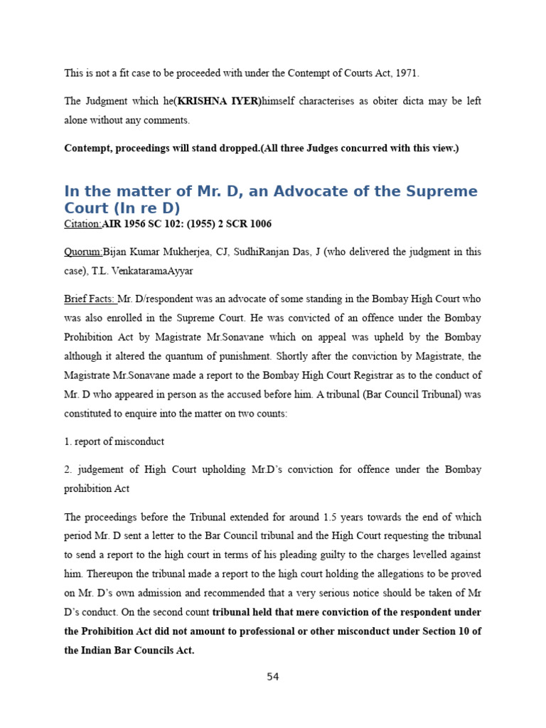 Professional Misconduct In Legal Cases Pdf Advocate Barrister