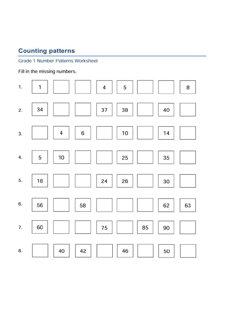Number Pattern 5 - 7 | PDF