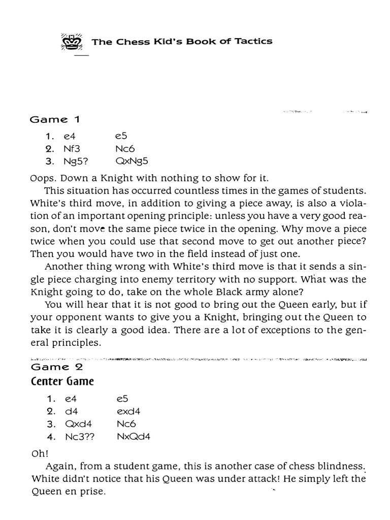 Tactics P01 Thursday Session | PDF | Chess Openings | Chess Theory