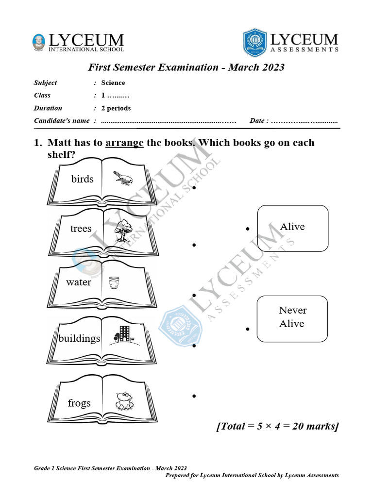 Grade 1 - Science | PDF | Organisms | Botany