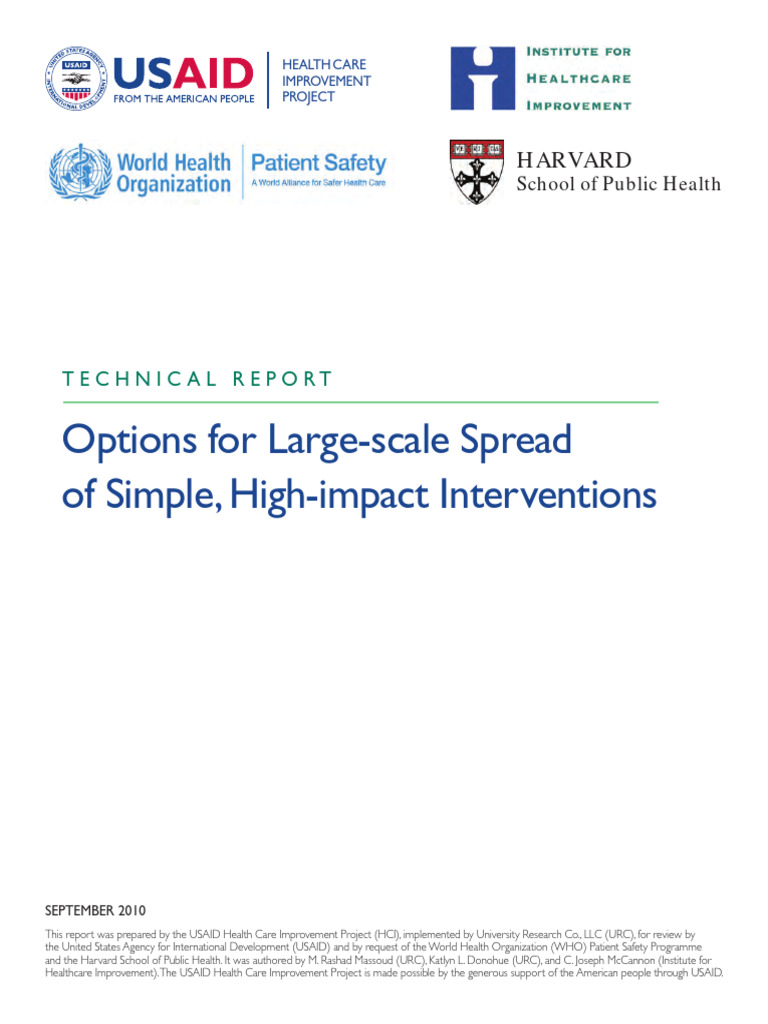 Large Scale Spread High Impact Interventions Massoud Et Al | PDF ...