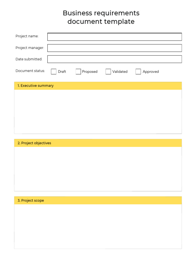 Business Requirements Document Template | PDF