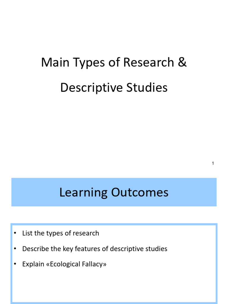 4thmain Types of Research Descriptive Ecological 2022 23 | PDF ...