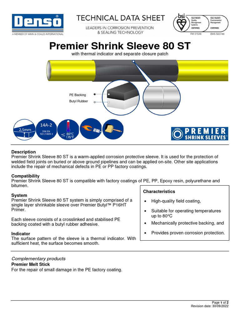 Denso Premier Shrink Sleeve 80 ST | PDF | Polyethylene | Building ...
