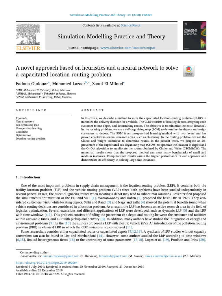 Heuristic Neural Network for Location Routing | PDF | Theoretical Computer Science ...