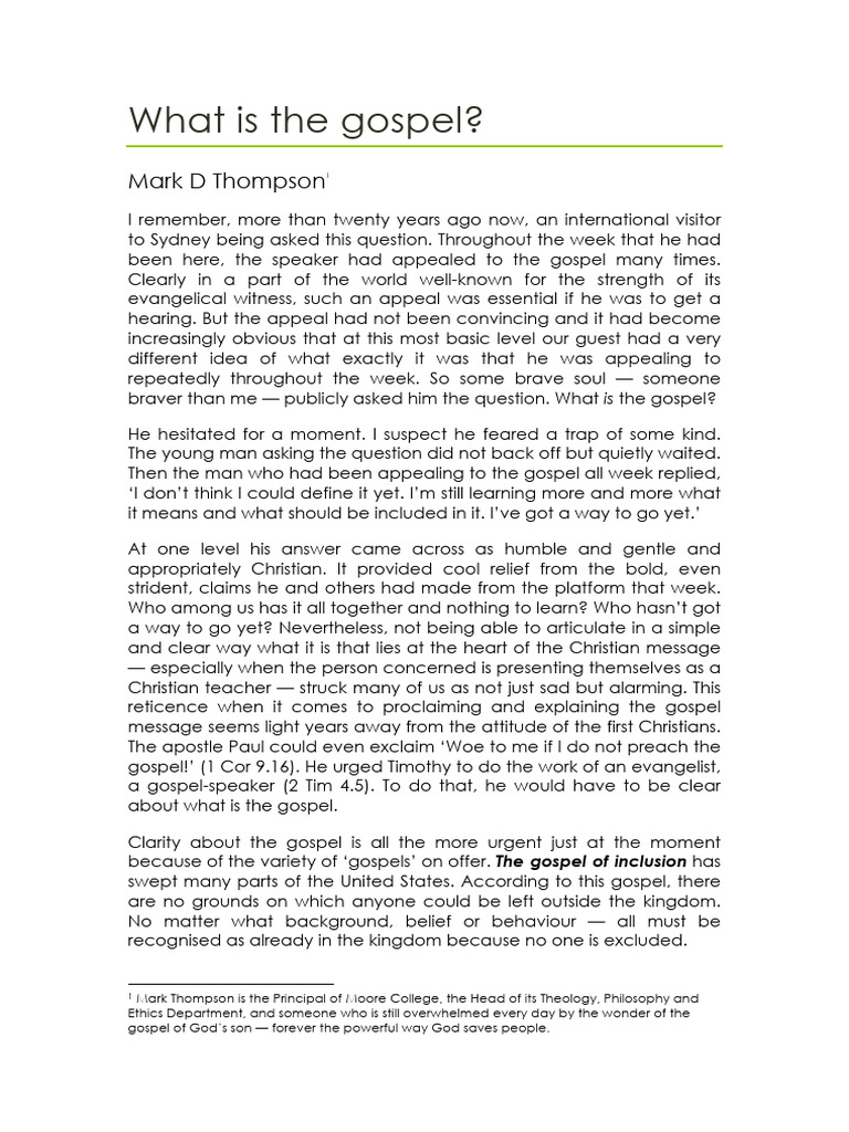 What Is The Gospel | PDF | Jesus | Salvation