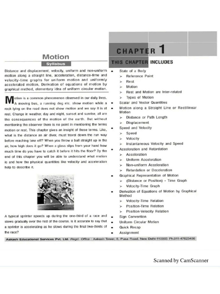 Akash Class 9 Motion Physics Module | PDF