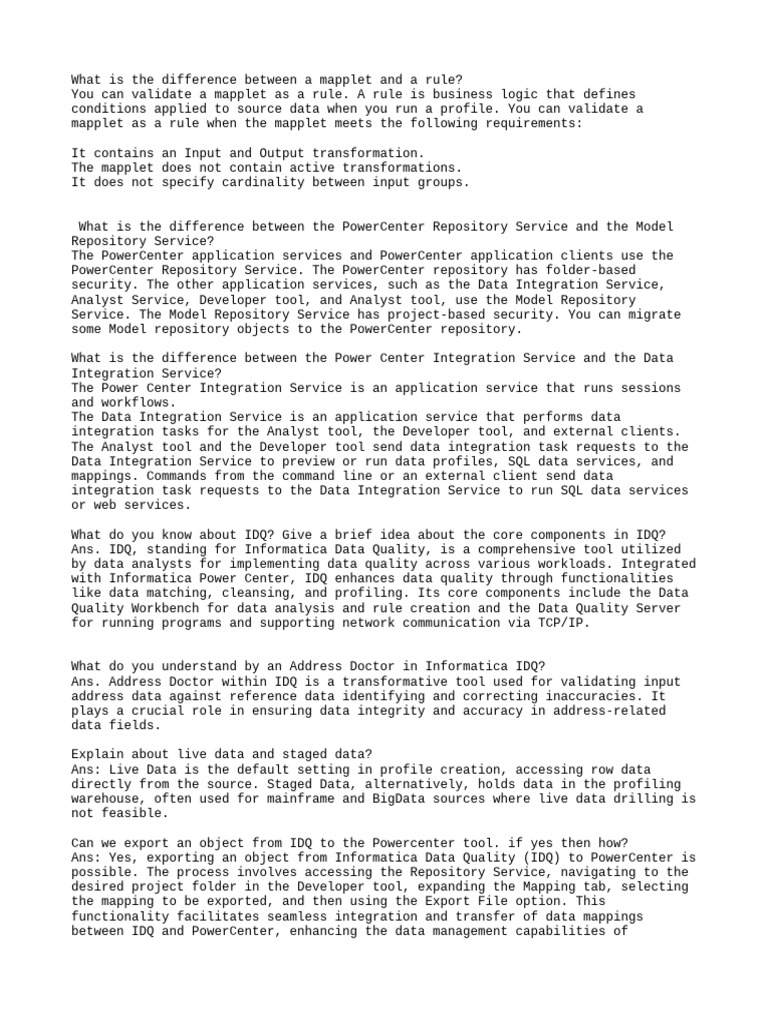 Idq Questions | PDF | Data Quality | Databases