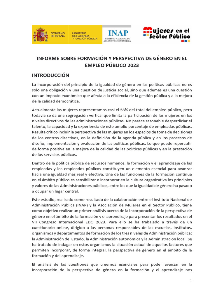 Estudio Sobre La Incorporación de La Perspectiva de Género en La ...