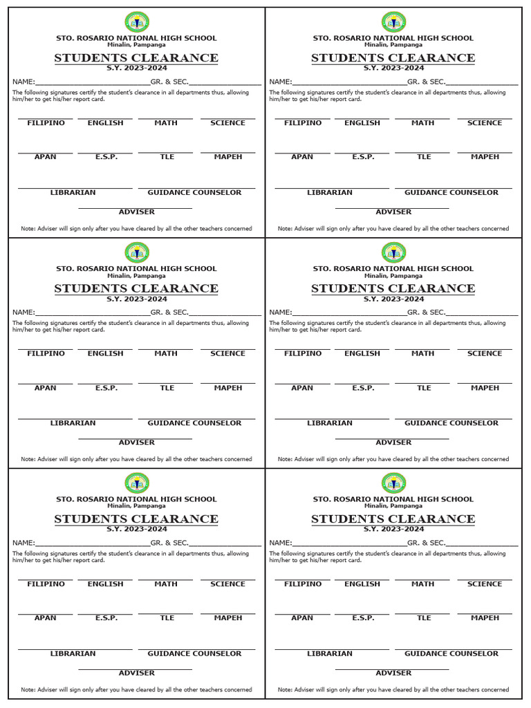 Students Clearance New | PDF