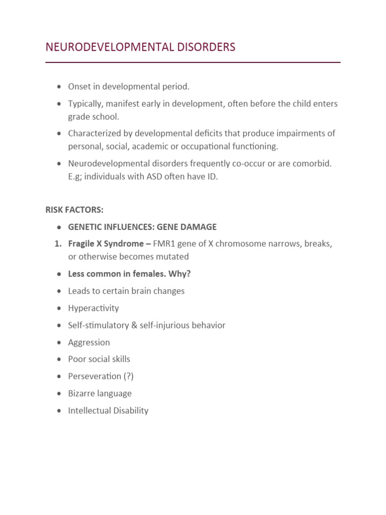 Neurodevelopmental Disorders Guide | PDF | Attention Deficit ...