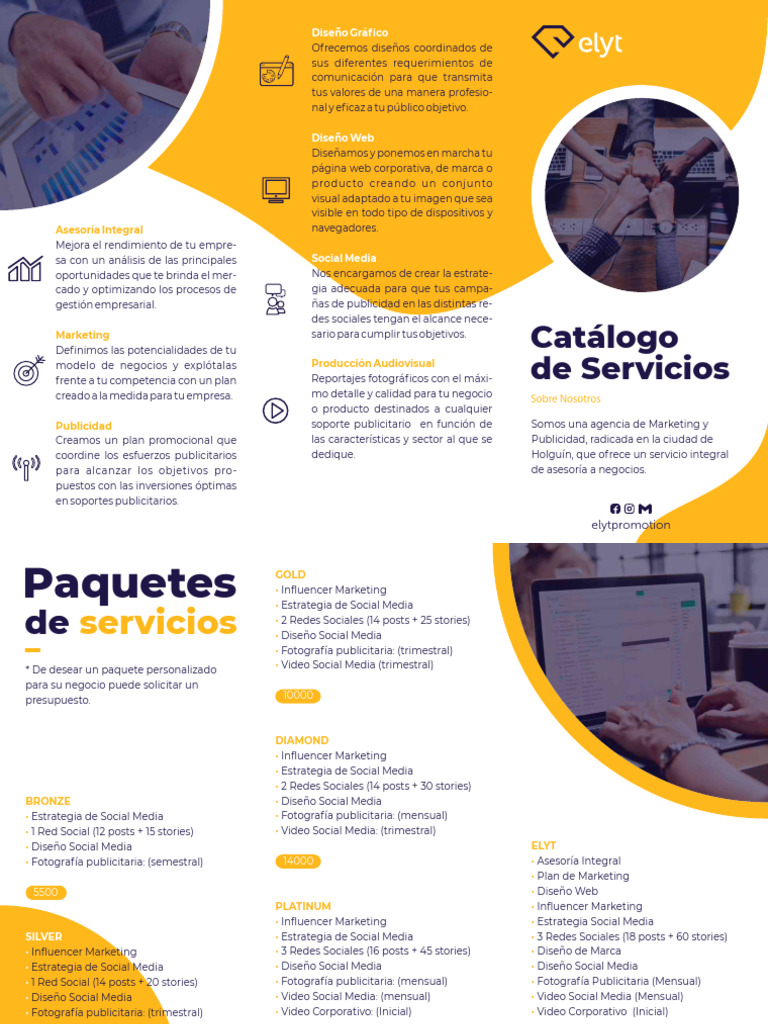 Catálogo de Servicios Elyt | PDF | Publicidad | Marketing