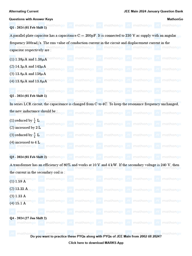 Physics | PDF | Transformer | Alternating Current
