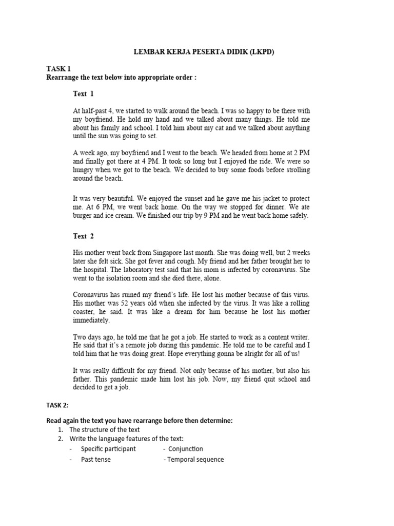 LKPD RECOUNT TEXT | PDF