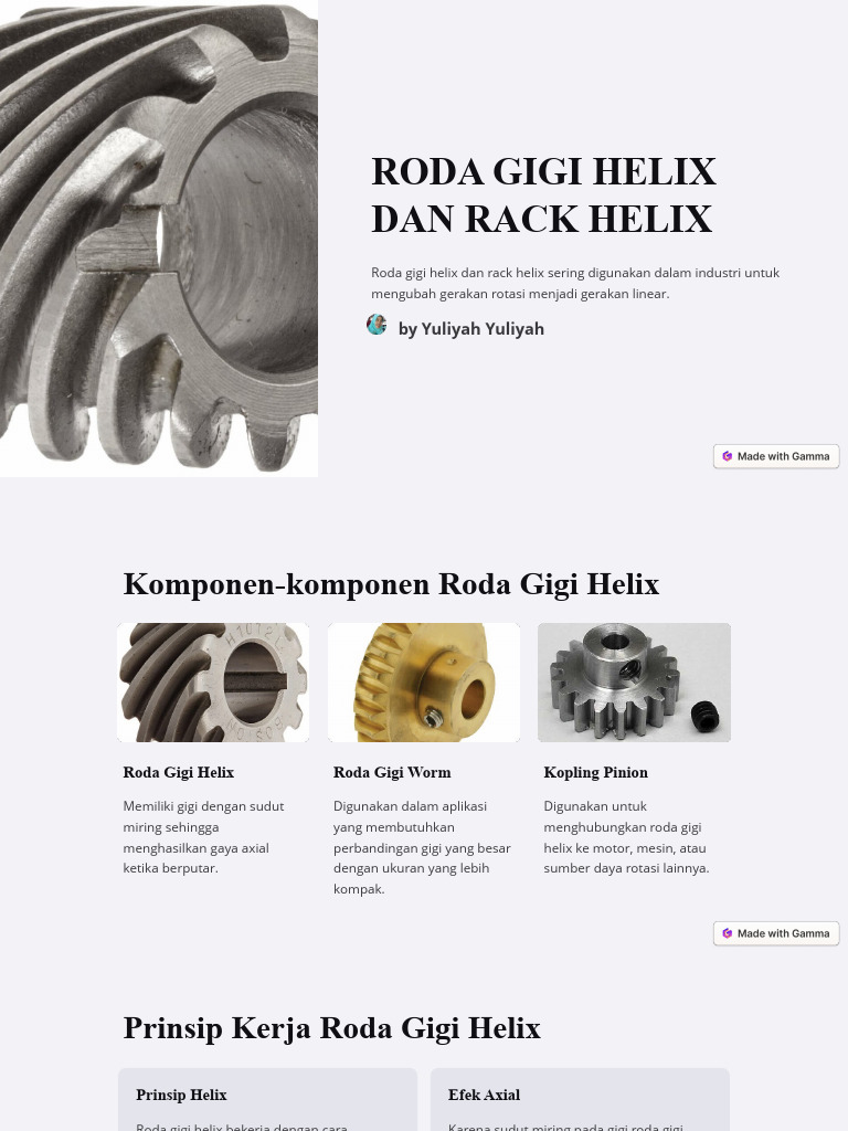 Roda Gigi Helix Dan Rack Helix | PDF
