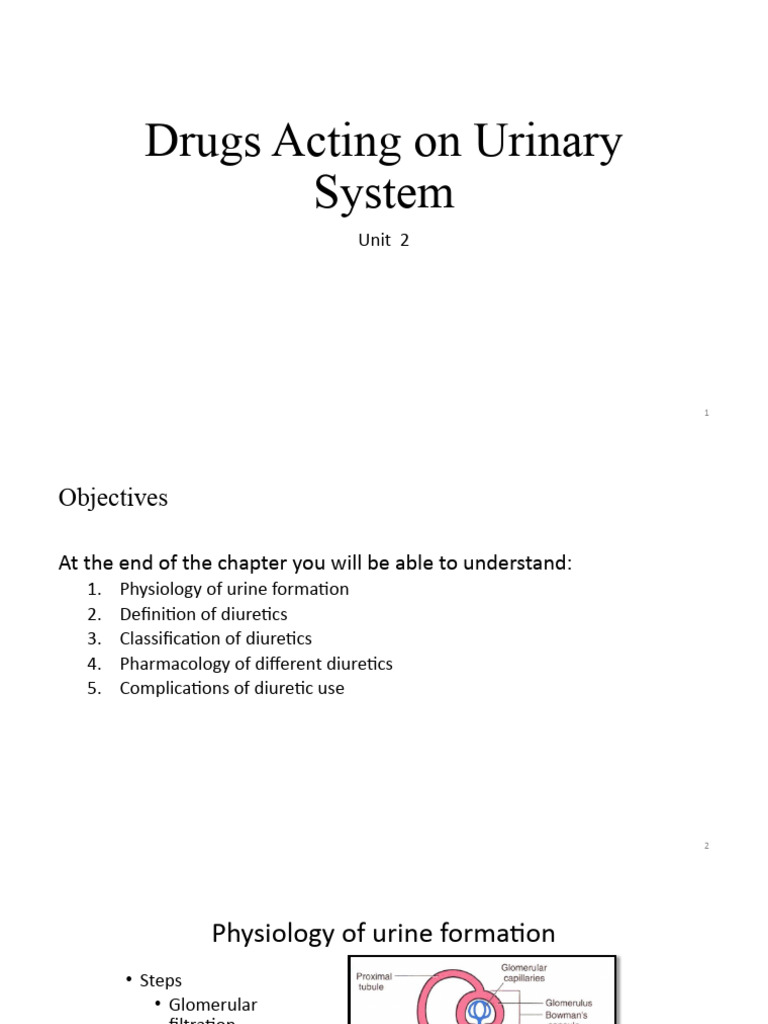 Drugs Acting On Urinary System | PDF