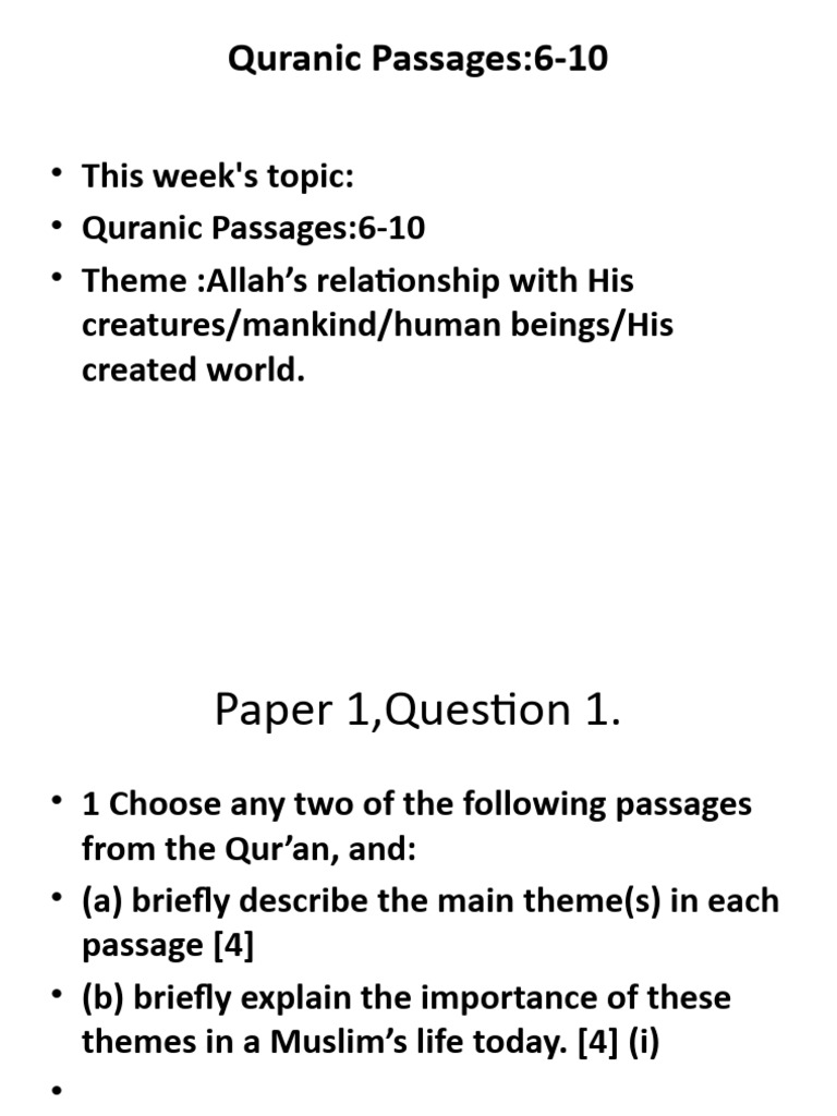 Quranic Passages 6-10 | PDF | God In Islam | Surah