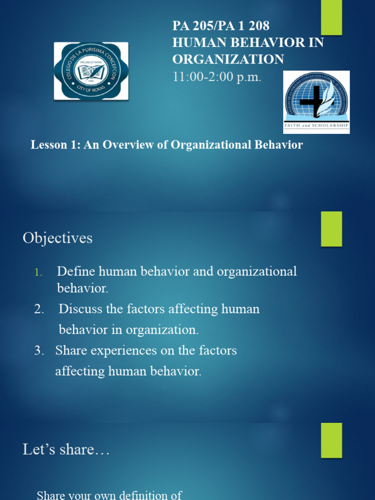HBO Overview of The Course | PDF | Behavior | Organizational Behavior