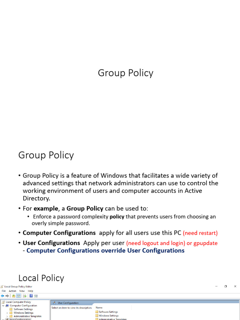 Group Policy | PDF