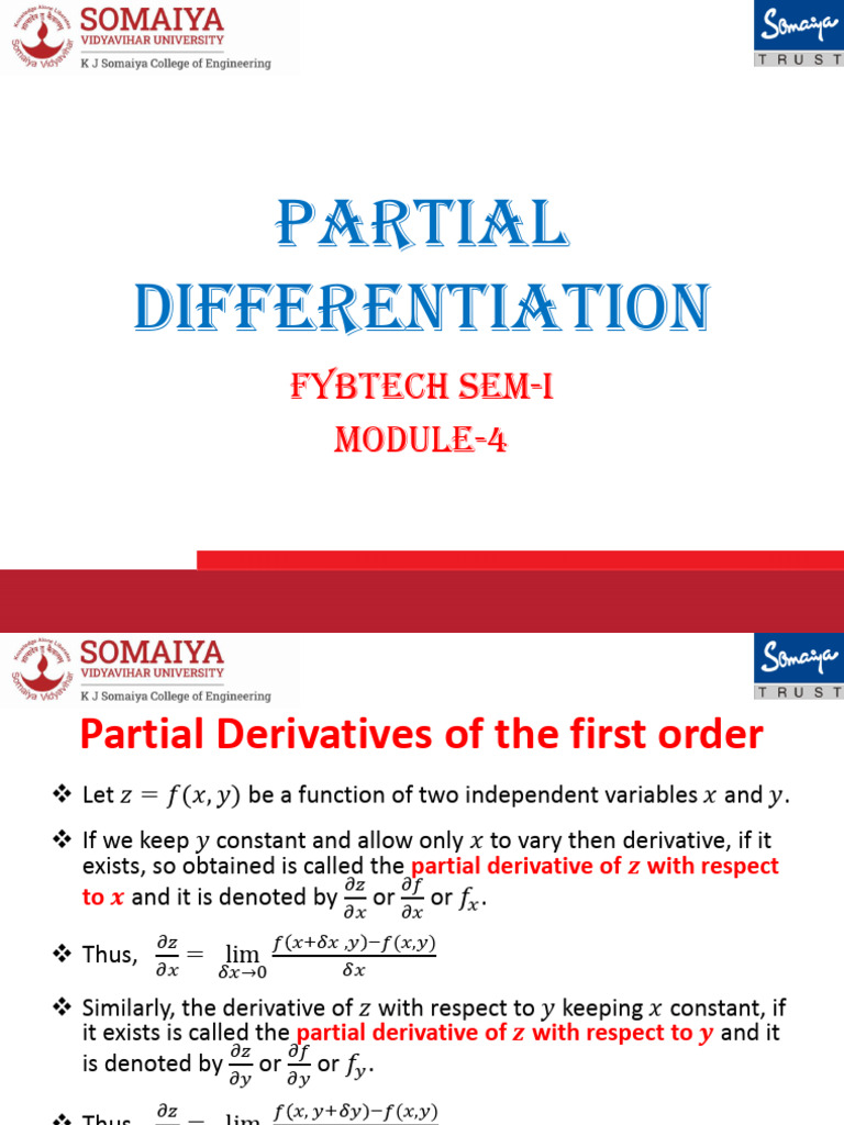 1 Partial Differentiation | PDF | Derivative | Function (Mathematics)