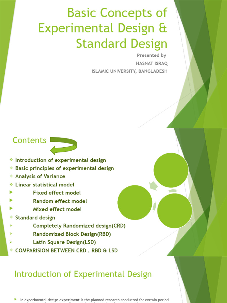 Basic Concepts of Experimental Design & Standard Design ( Statistics ) | Download Free PDF ...
