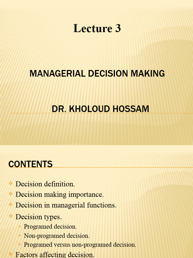 Lecture 3 Updated (2) | PDF | Decision Making | Rationality