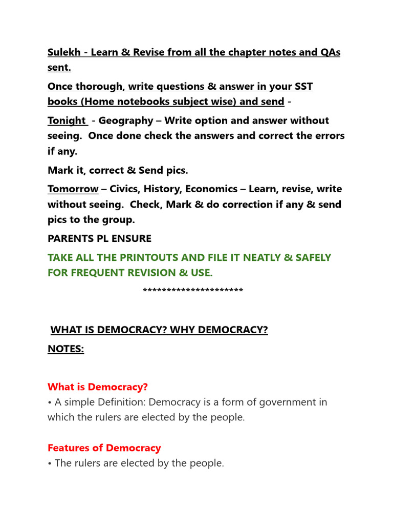 Understanding Democracy: Key Concepts & QAs | PDF | Democracy ...