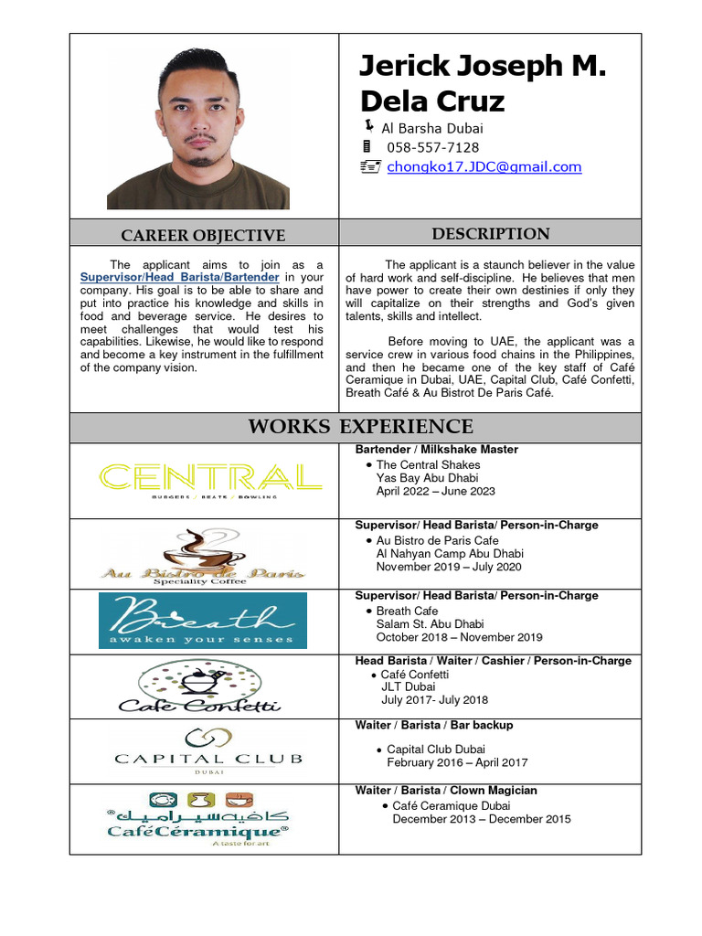 Jerick CV 2023 1 | PDF | Employment