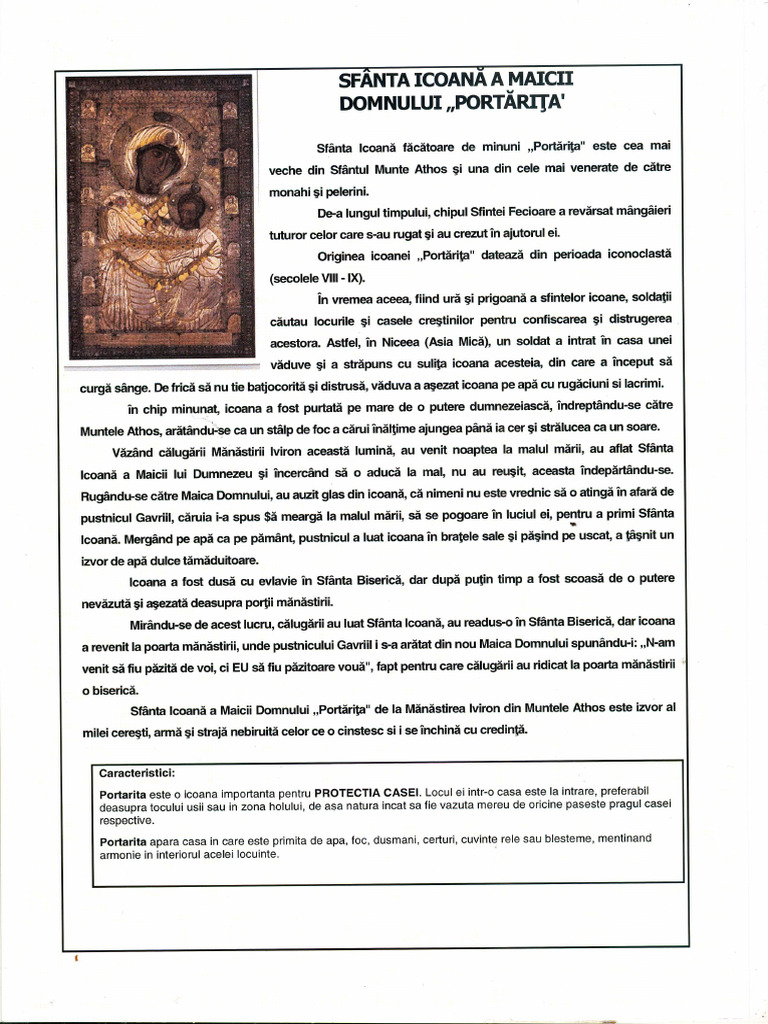 Maica Domnului - Portarita | PDF