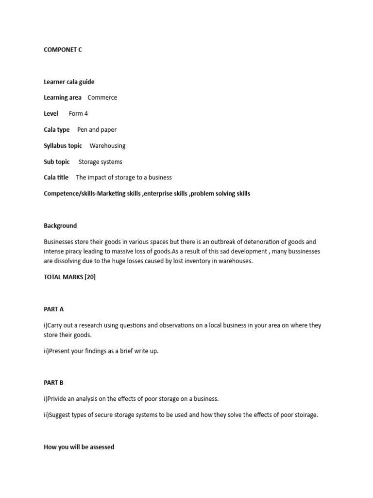 COMMERCE CALA COMPONENT C | PDF