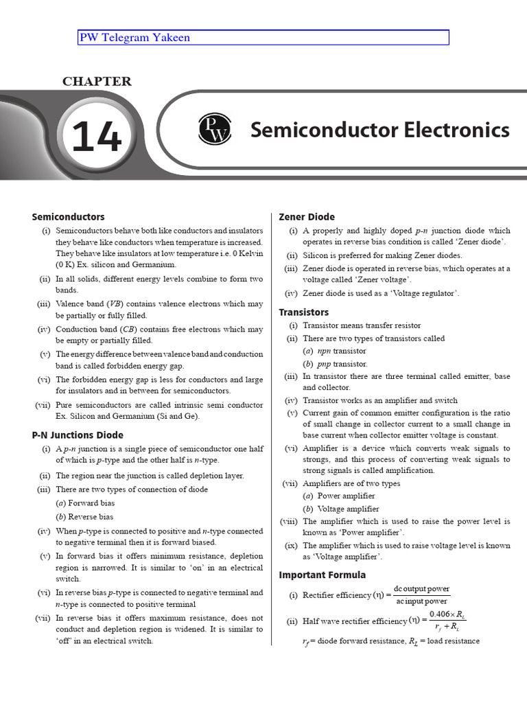 Semiconductor Electronics Materials, Devices and Simple Circuits | PDF | P–N Junction | Bipolar ...