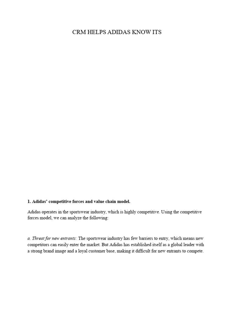 Adidas CRM Strategy for Customer Loyalty | PDF | Customer Relationship ...