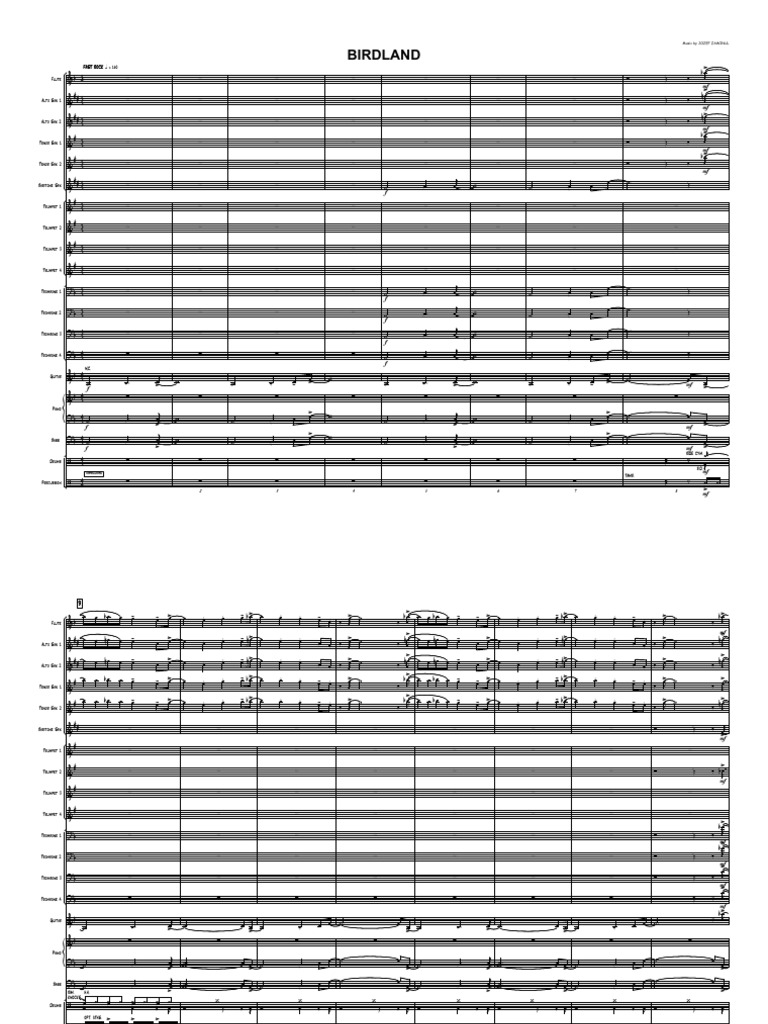 Birdland - Sweeney - Full Score | PDF | Instruments de musique ...