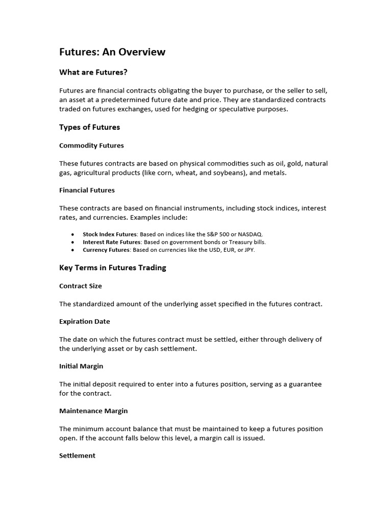 Futures | PDF | Futures Contract | Derivative (Finance)