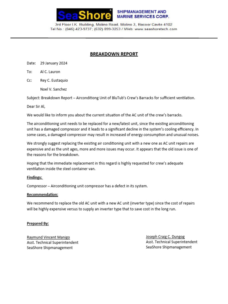 Breakdown Report | PDF