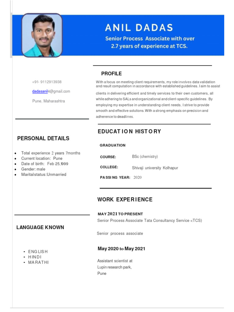 Anil Dadas Resume | PDF | Business