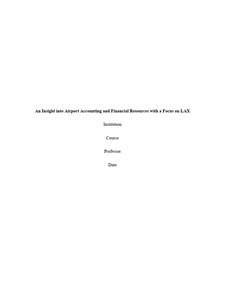 An Insight Into Airport Accounting and Financial Resources With A Focus ...