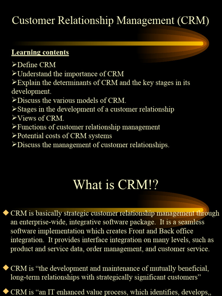 Customer Relationship Management | PDF | Customer Relationship Management | Sales