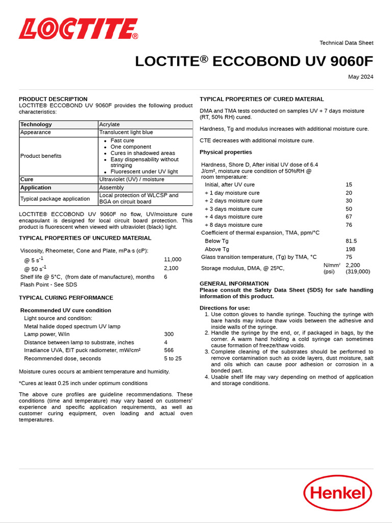 LOCTITE ECCOBOND UV 9060F en - GL | PDF | Ultraviolet | Trademark